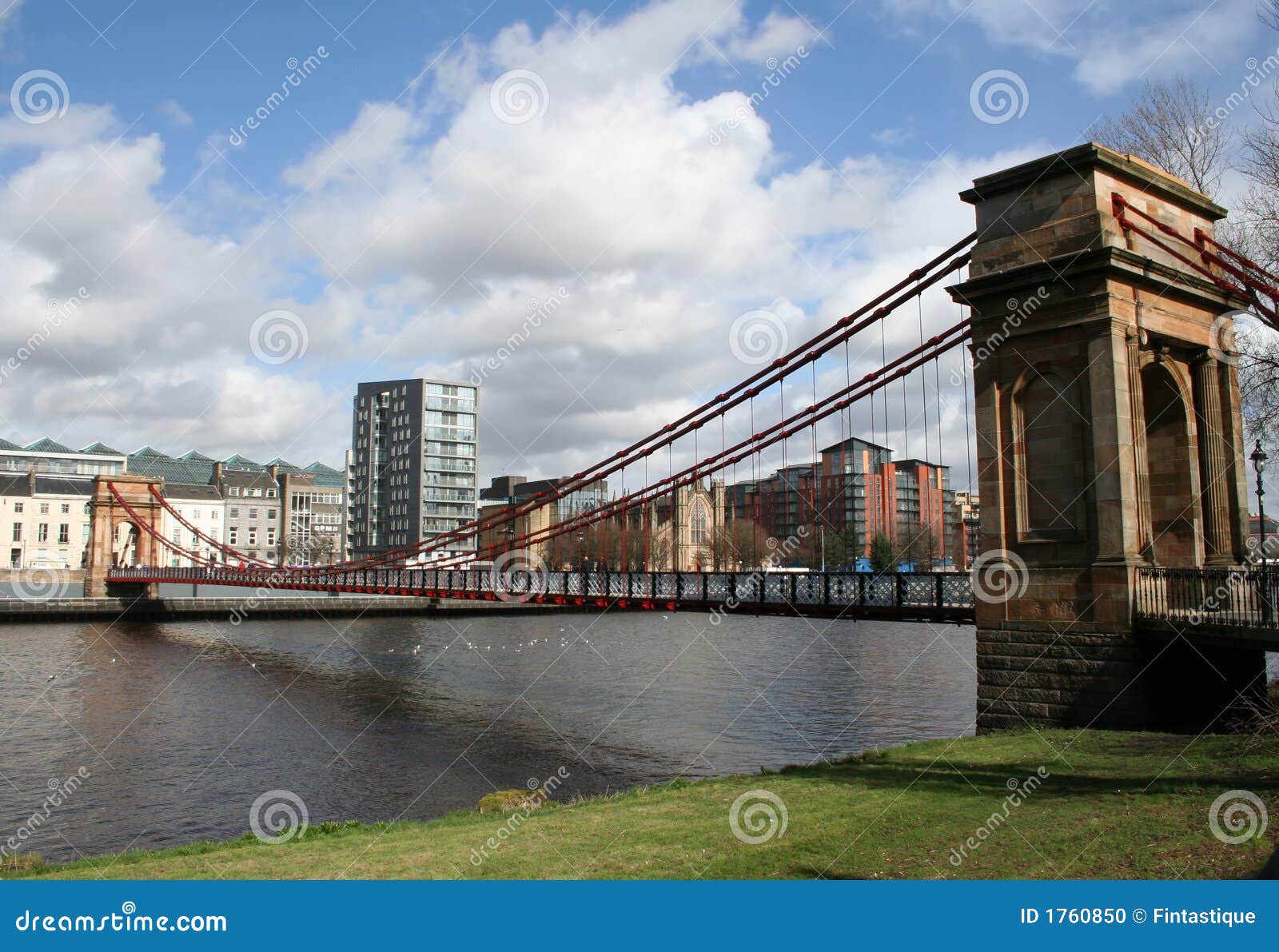 Suspension Bridge, River Clyde Stock Photo - Image of british, historic ...