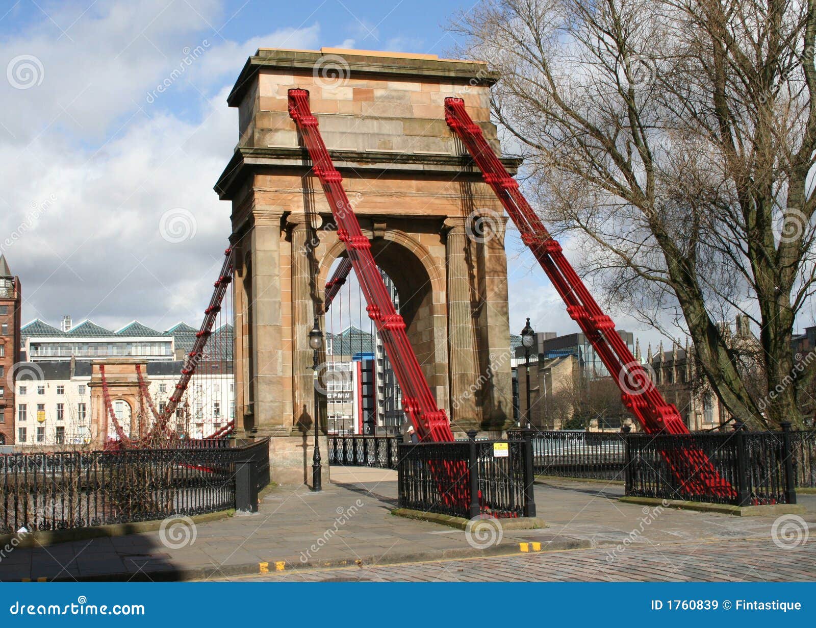 Suspension Bridge, River Clyde, Glasgow Stock Image - Image of scotland ...