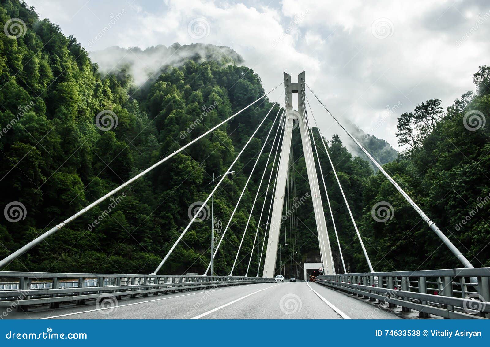 Suspension bridge in Sochi stock photo. Image of building - 74633538