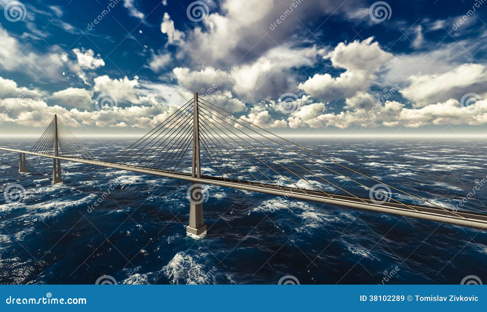 Bridge In Ocean With Palm Trees Stock Photography | CartoonDealer.com ...