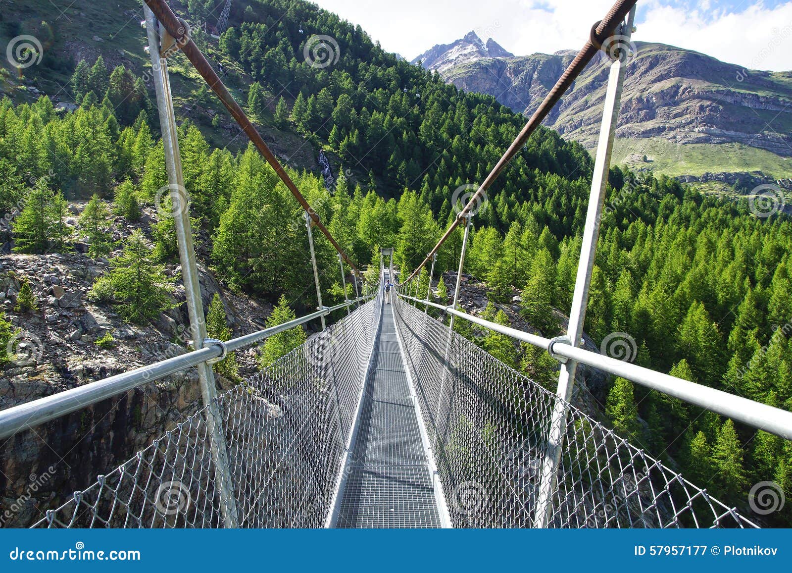 Suspension Bridge. Switzerland Stock Image - Image of suspension ...