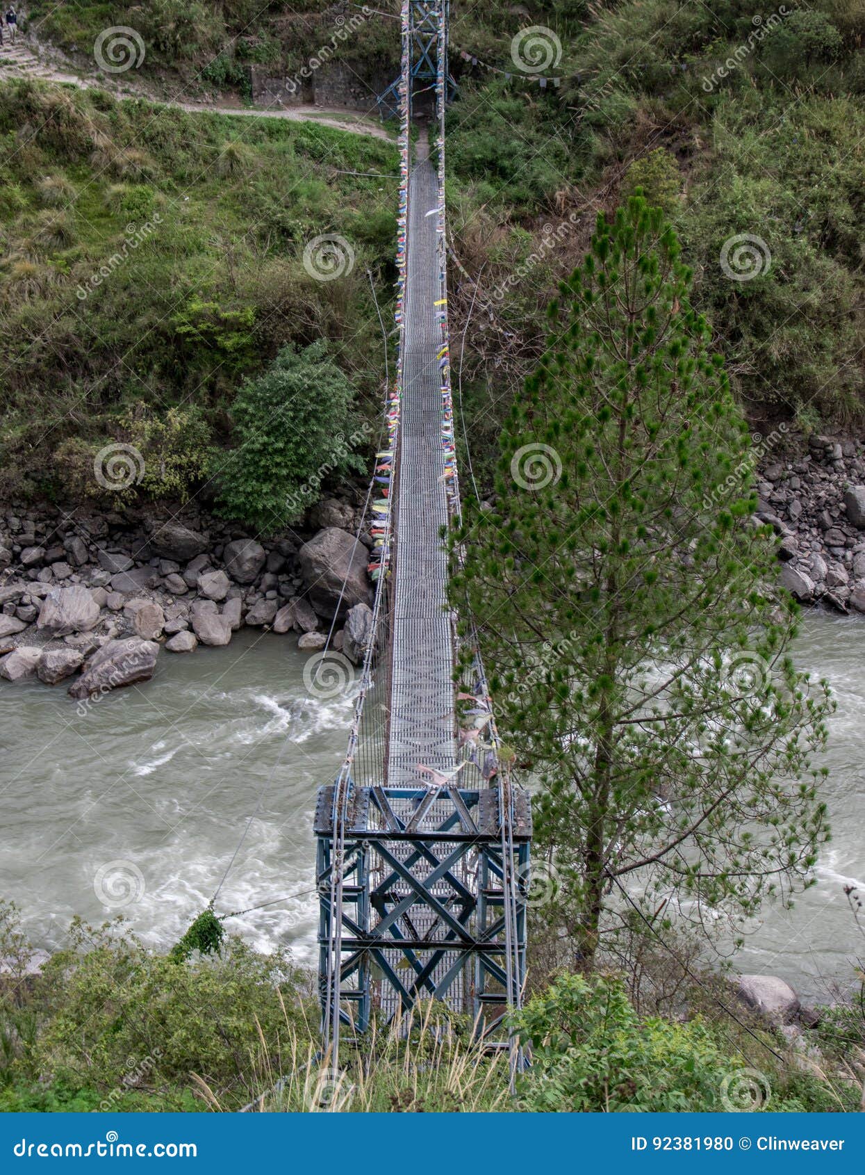 Suspension Bridge Top View stock photo. Image of stones - 92381980