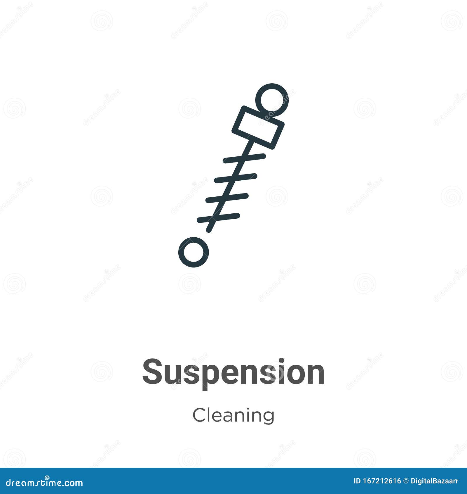 Suspension Outline Vector Icon. Thin Line Black Suspension Icon, Flat ...