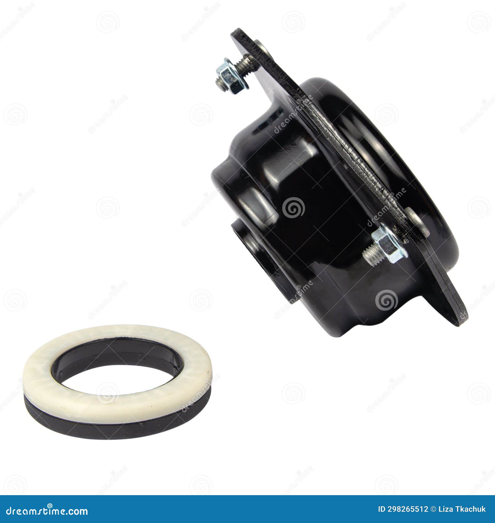 Suspension Strut Support Bearing Isolated on White Stock Photo - Image ...