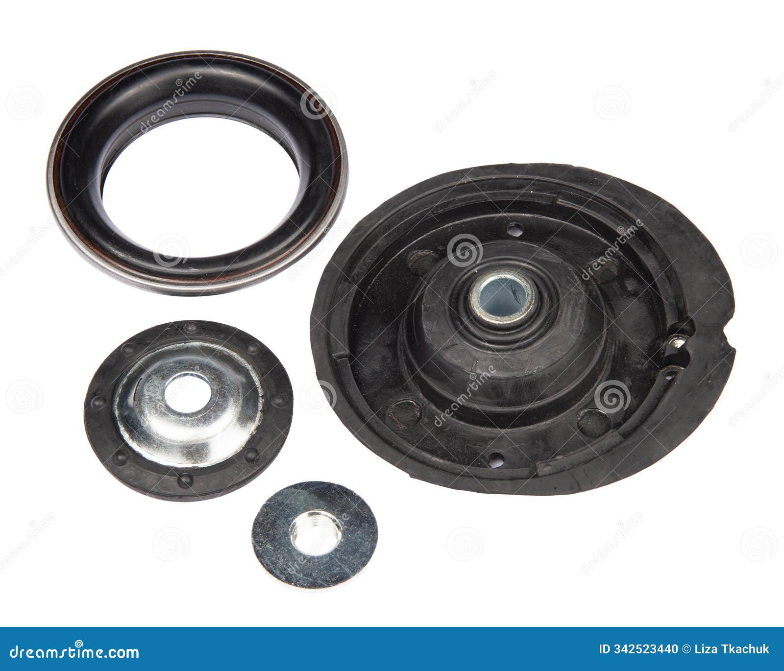 Suspension Strut Support Bearing Isolated on White Stock Photo - Image ...