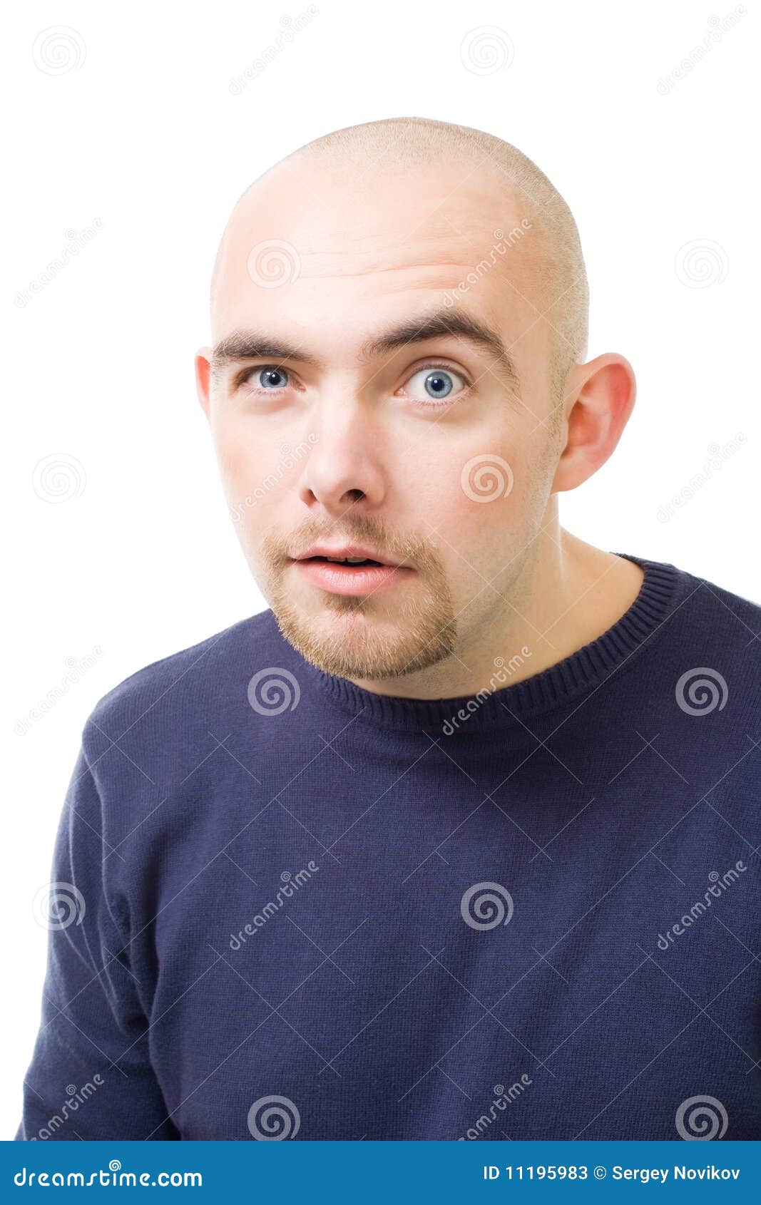 Suspicious bold man stock image. Image of funky, amazed - 11195983