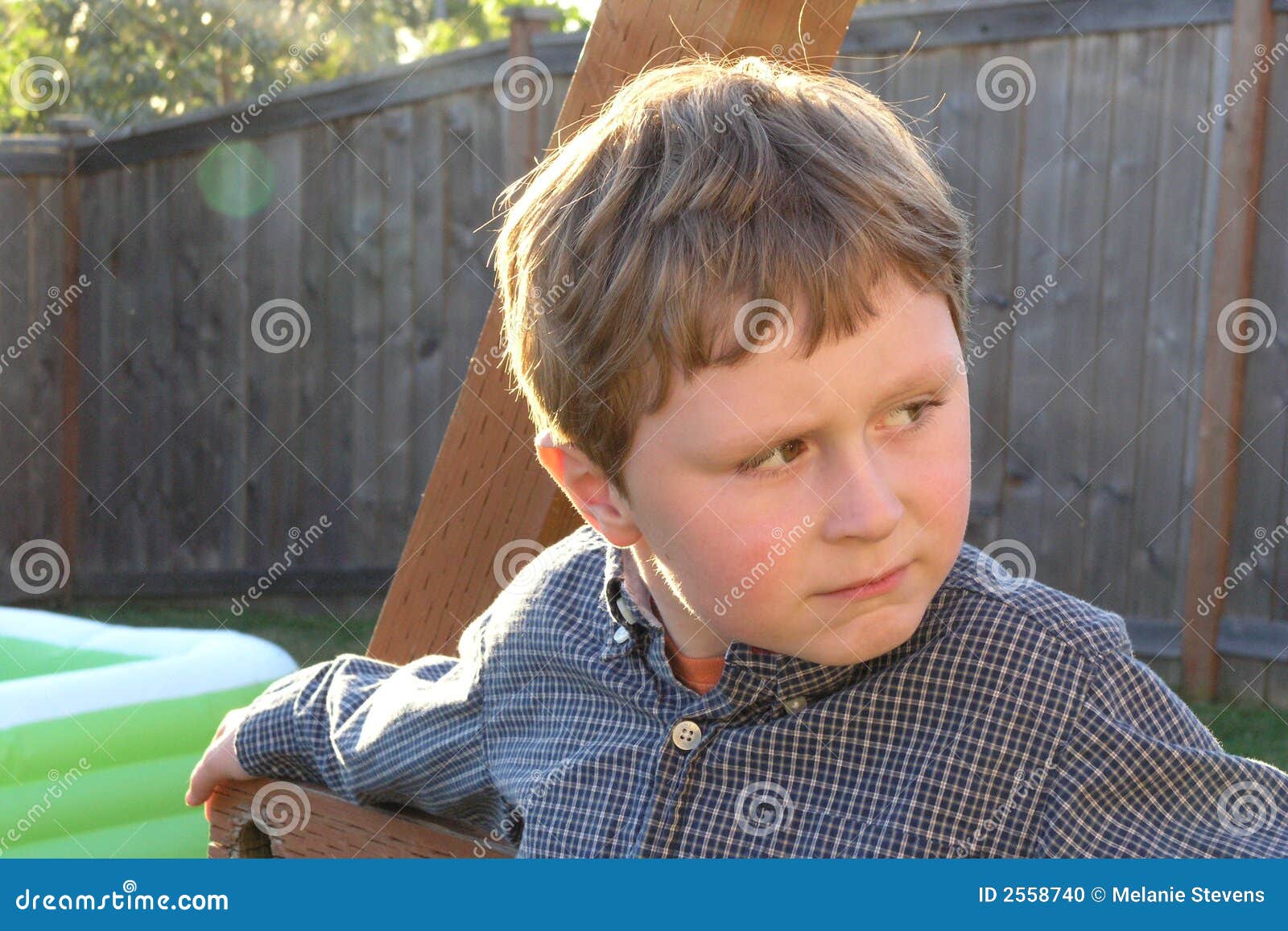Suspicious boy stock photo. Image of plaid, chin, looking - 2558740