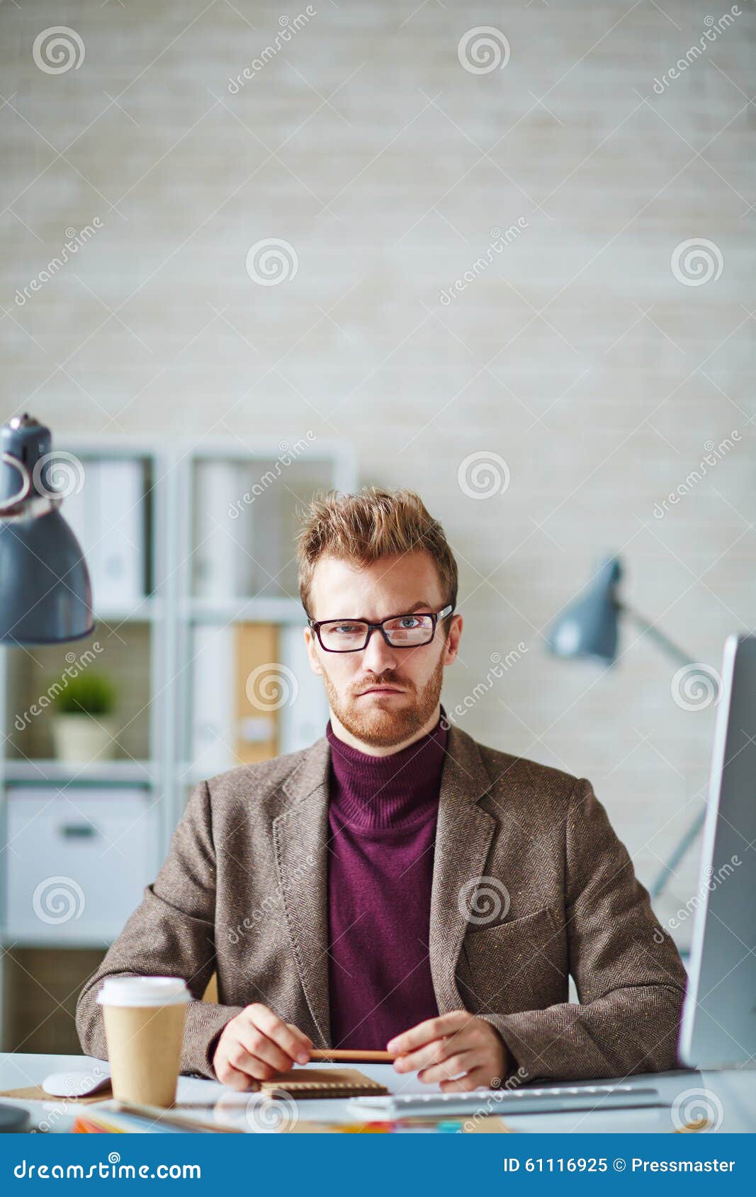 Suspicious businessman stock image. Image of caucasian - 61116925