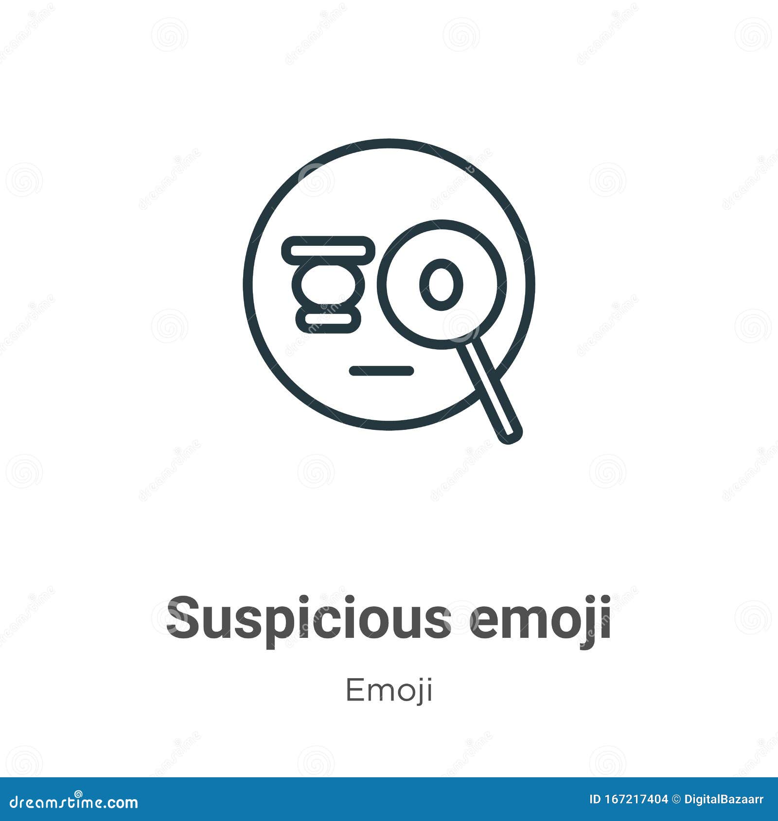 Suspicious Emoji Outline Icon. Signs And Symbols Can Be Used For Web ...