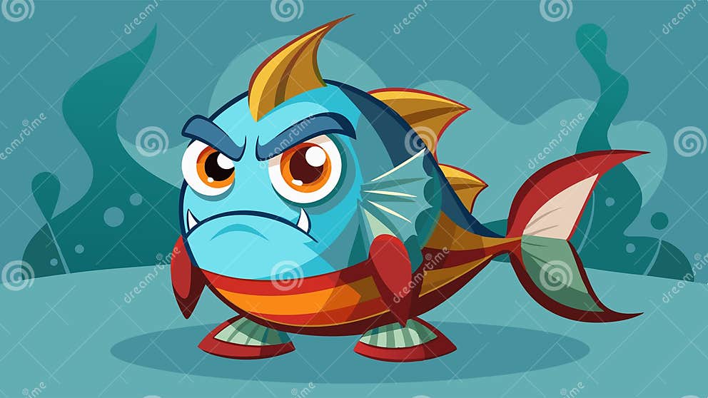 Suspicious Fish Character stock illustration. Illustration of ...