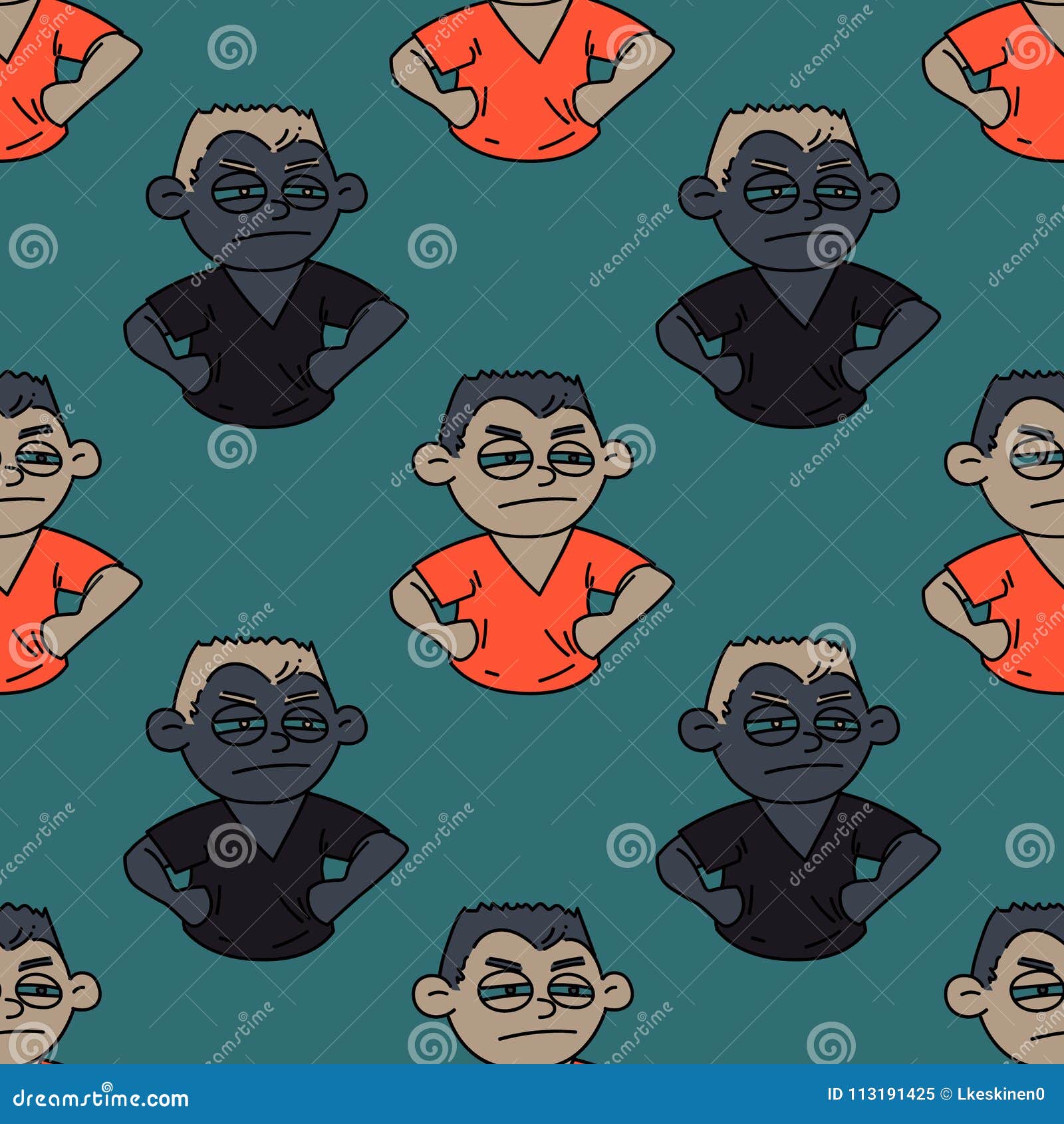 Suspicious Guy Seamless Pattern Stock Vector - Illustration of ...