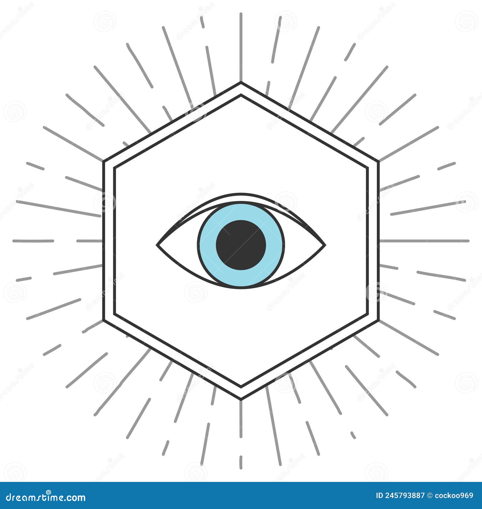 Suspicious Hexagon and Eye Illustration Stock Illustration ...
