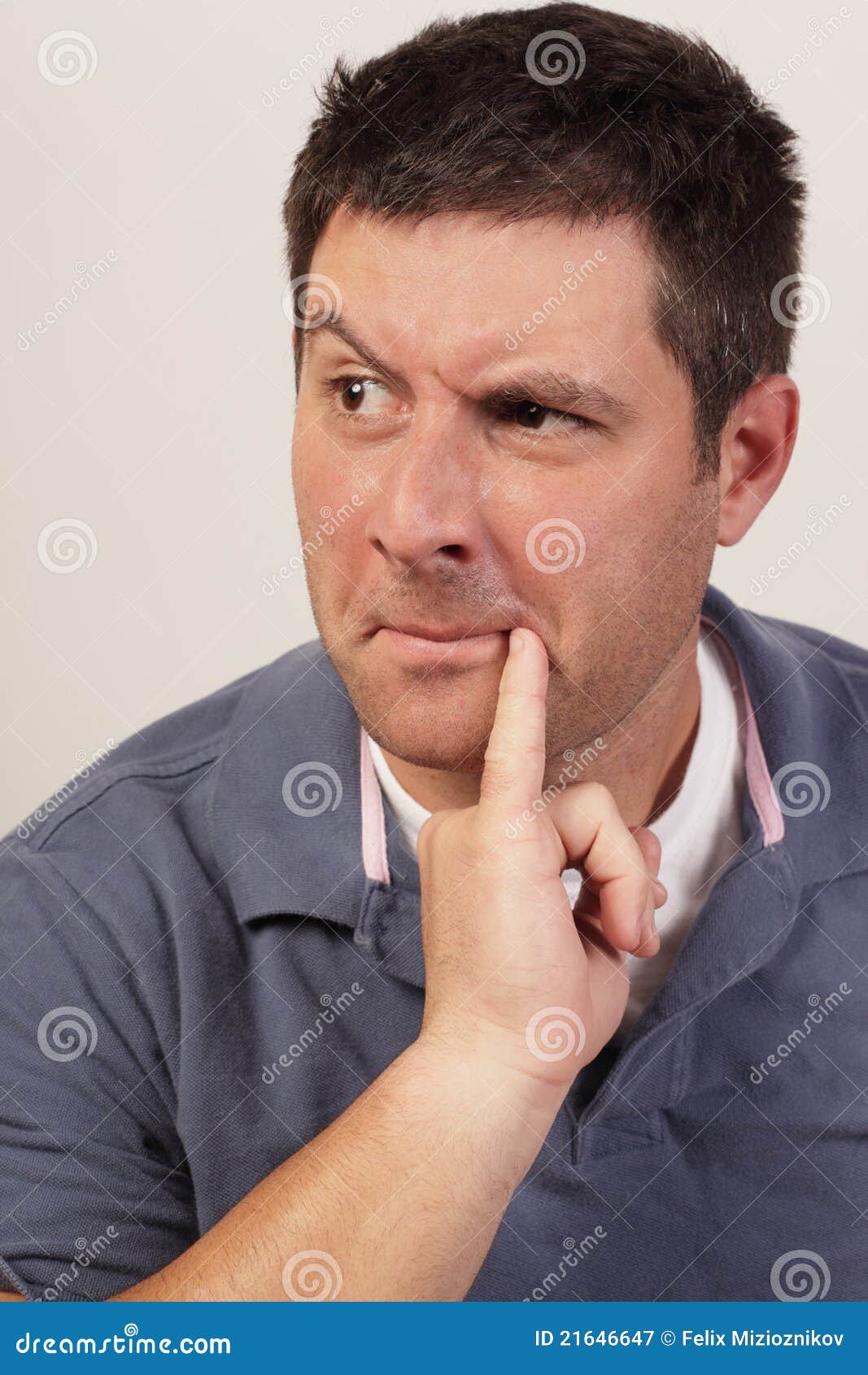 Suspicious man stock image. Image of humor, thinking - 21646647