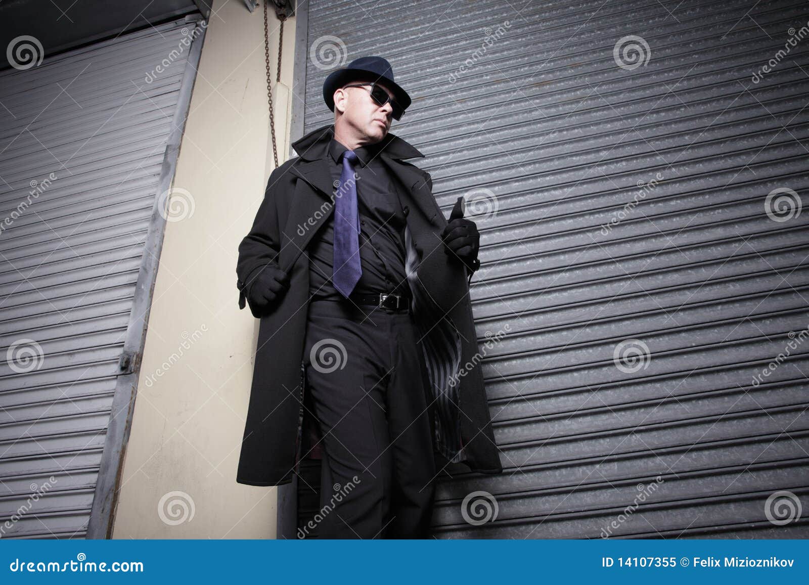 Suspicious man in a coat stock image. Image of wide, criminal - 14107355