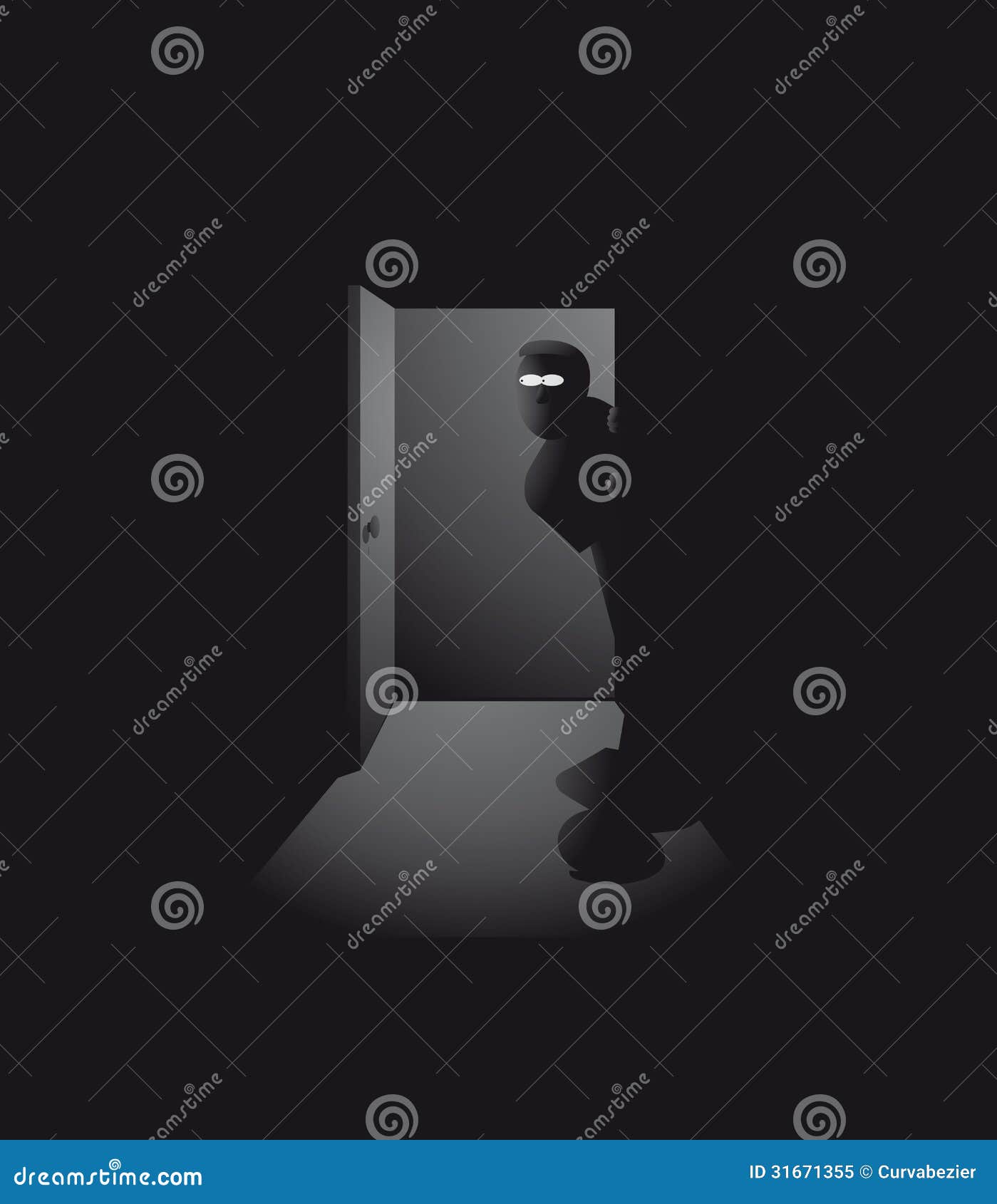 Suspicious visitor stock illustration. Illustration of suspicion - 31671355
