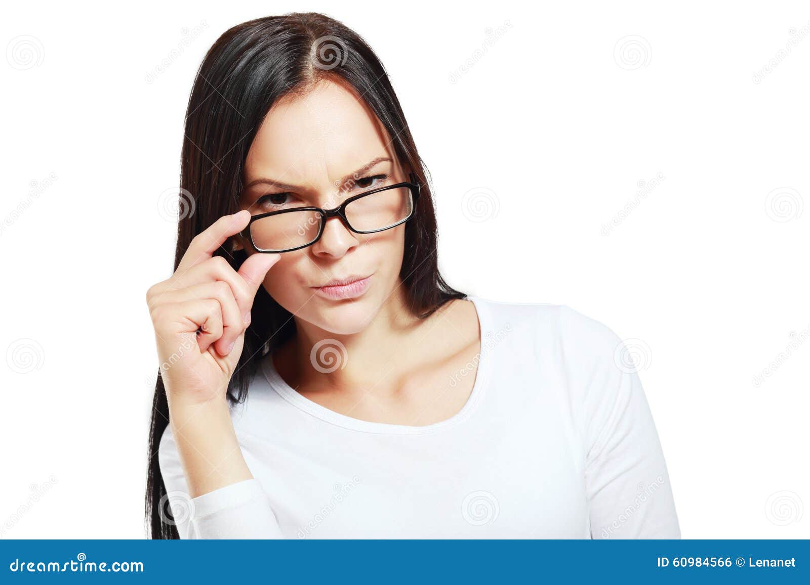 Suspicious woman stock photo. Image of background, face - 60984566