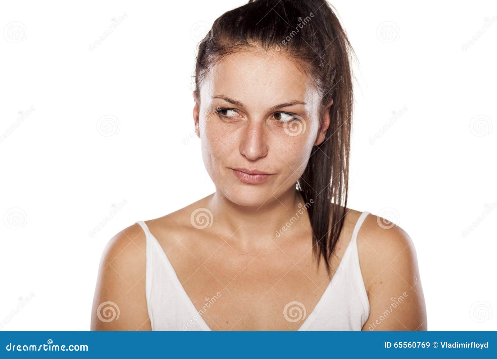 Suspicious woman stock image. Image of person, closeup - 65560769