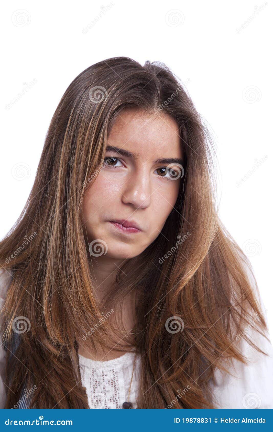 Suspicious young woman stock image. Image of face, suspicious - 19878831