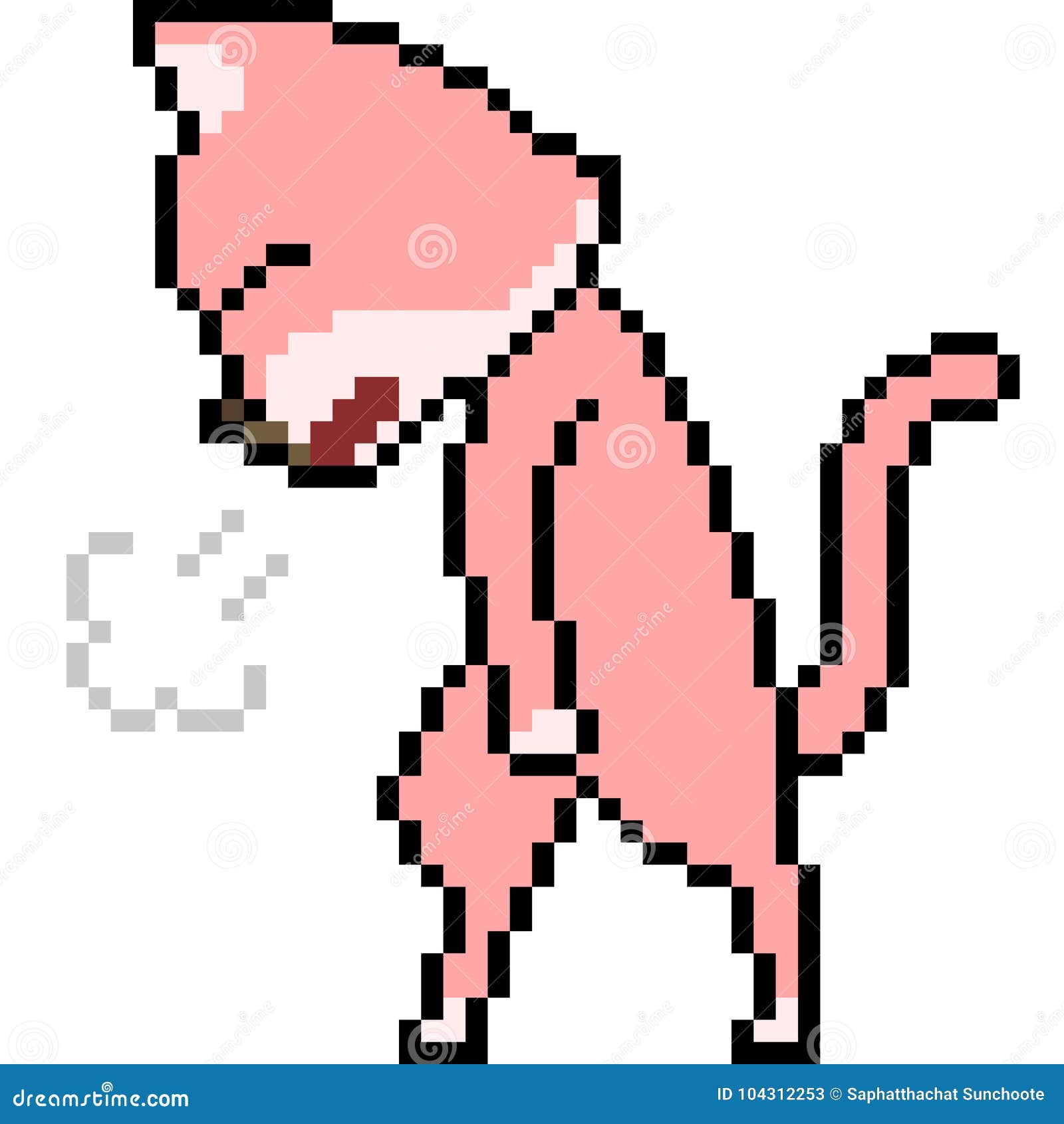 Suspiro Del Gato Del Arte Del Pixel Del Vector Ilustración del Vector ...