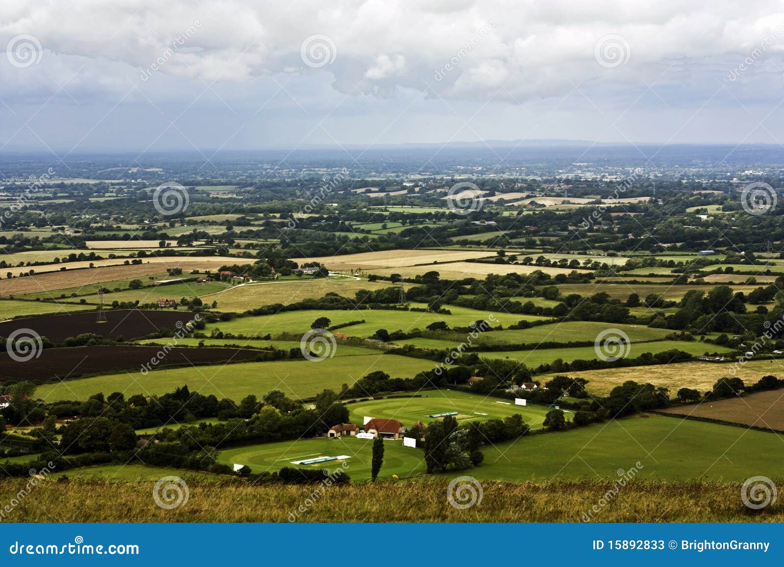 Small Fields on the South Downd. Stock Image - Image of clouds, scenery ...