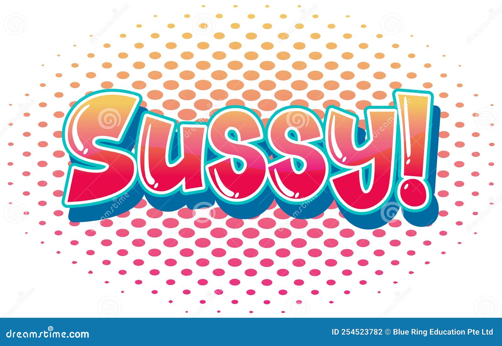 Sussy Text Word Banner Comic Style Stock Vector - Illustration of text ...