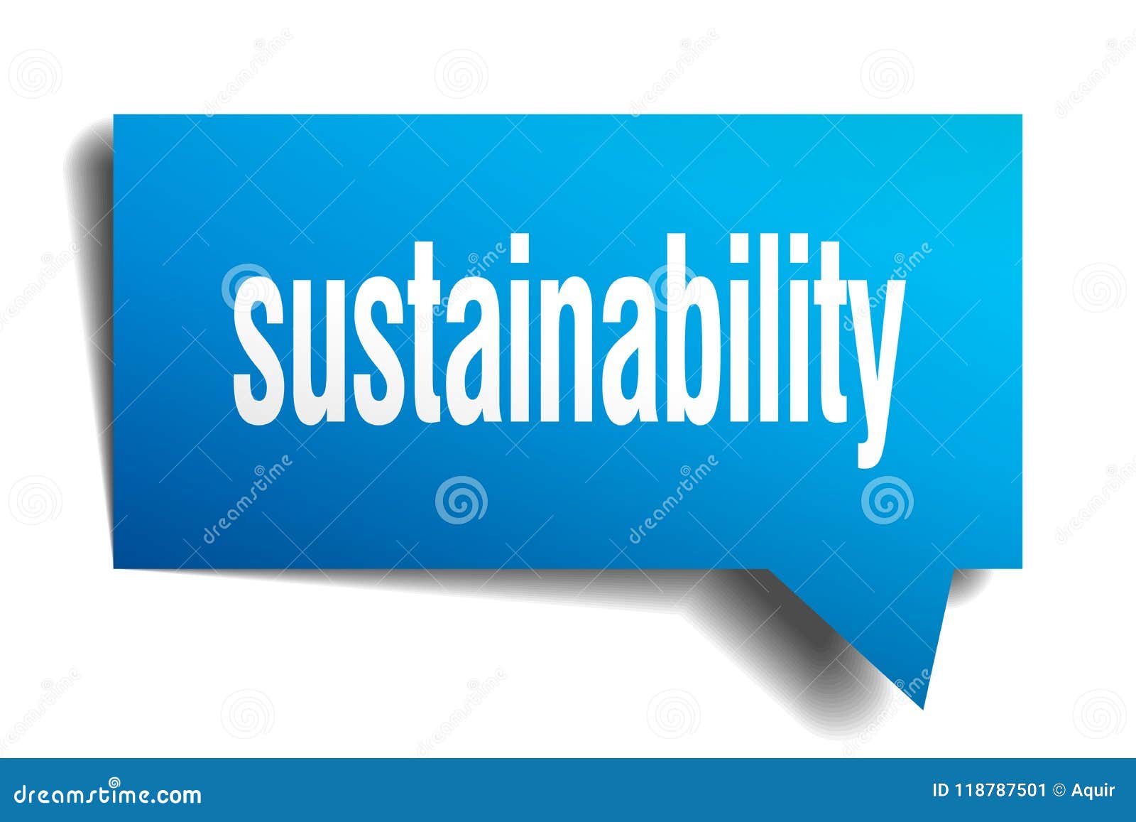Sustainability Blue 3d Speech Bubble Stock Vector - Illustration of ...