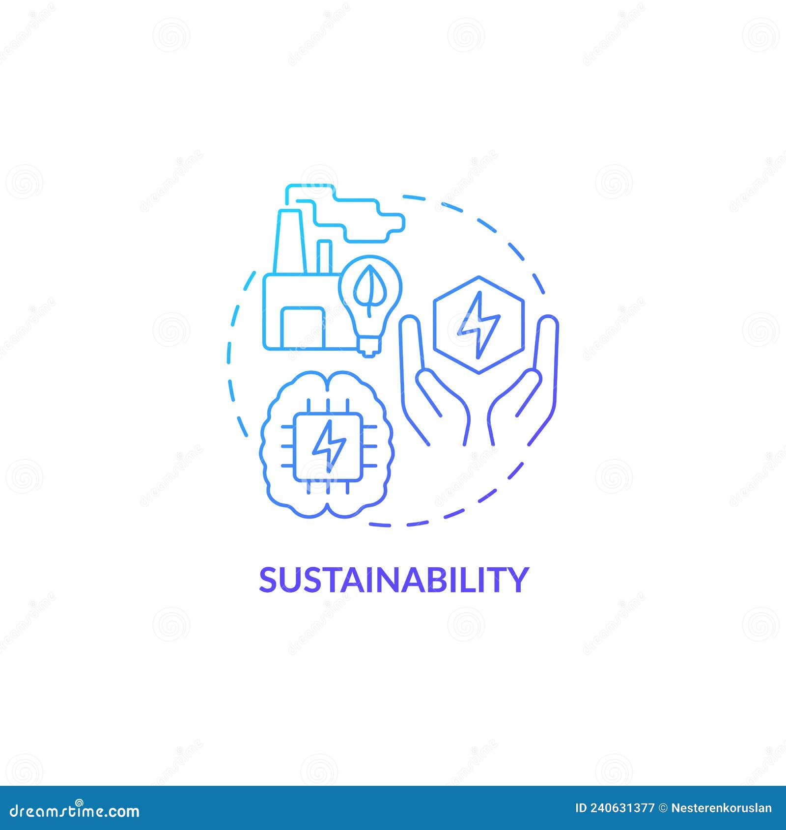 Sustainability Blue Gradient Concept Icon Stock Vector - Illustration ...