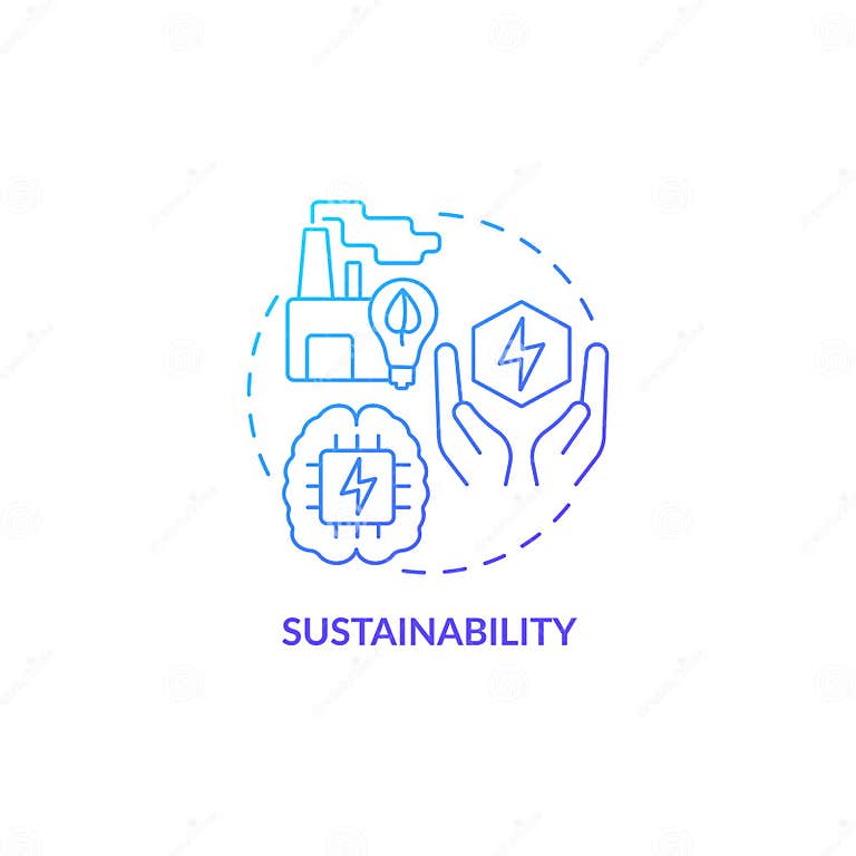 Sustainability Blue Gradient Concept Icon Stock Vector - Illustration ...