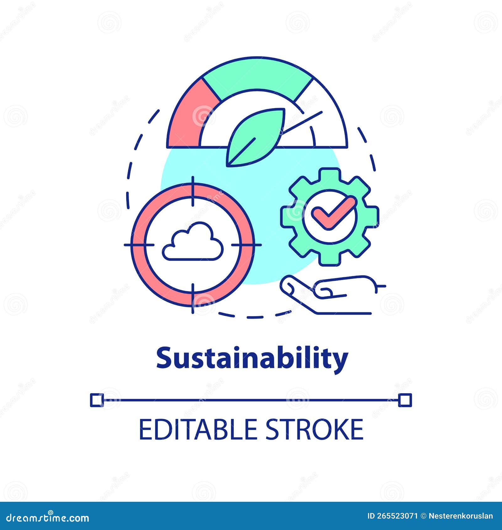 Sustainability In Cloud Computing Concept Icon Cartoon Vector ...