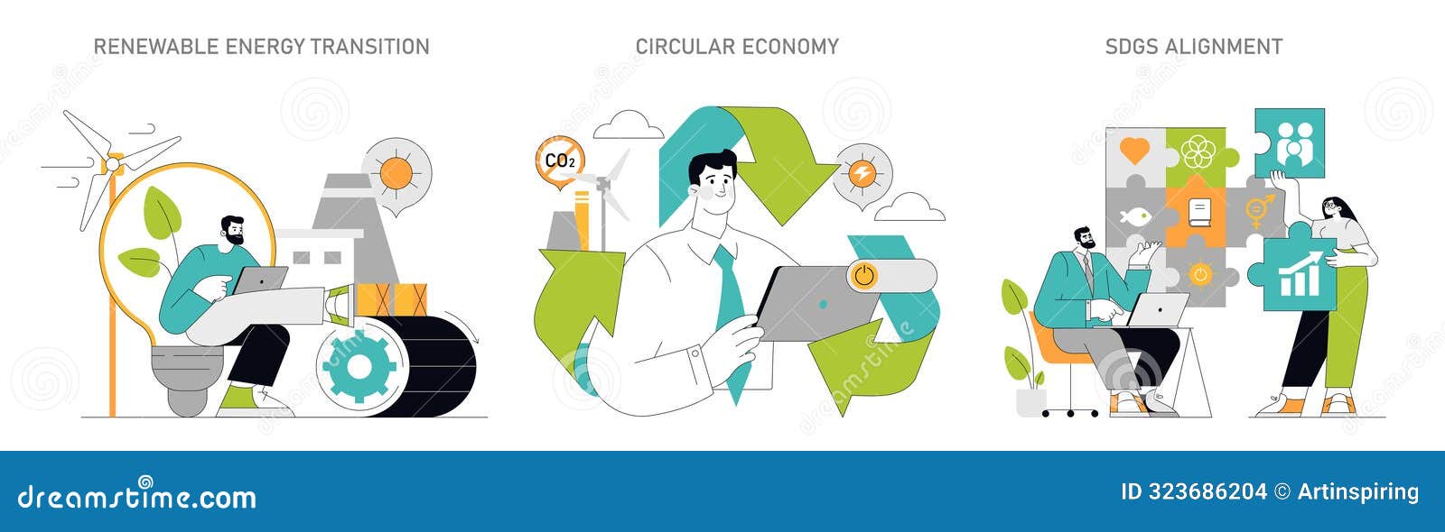 Sustainability and CSR Vector Illustration Stock Vector - Illustration ...