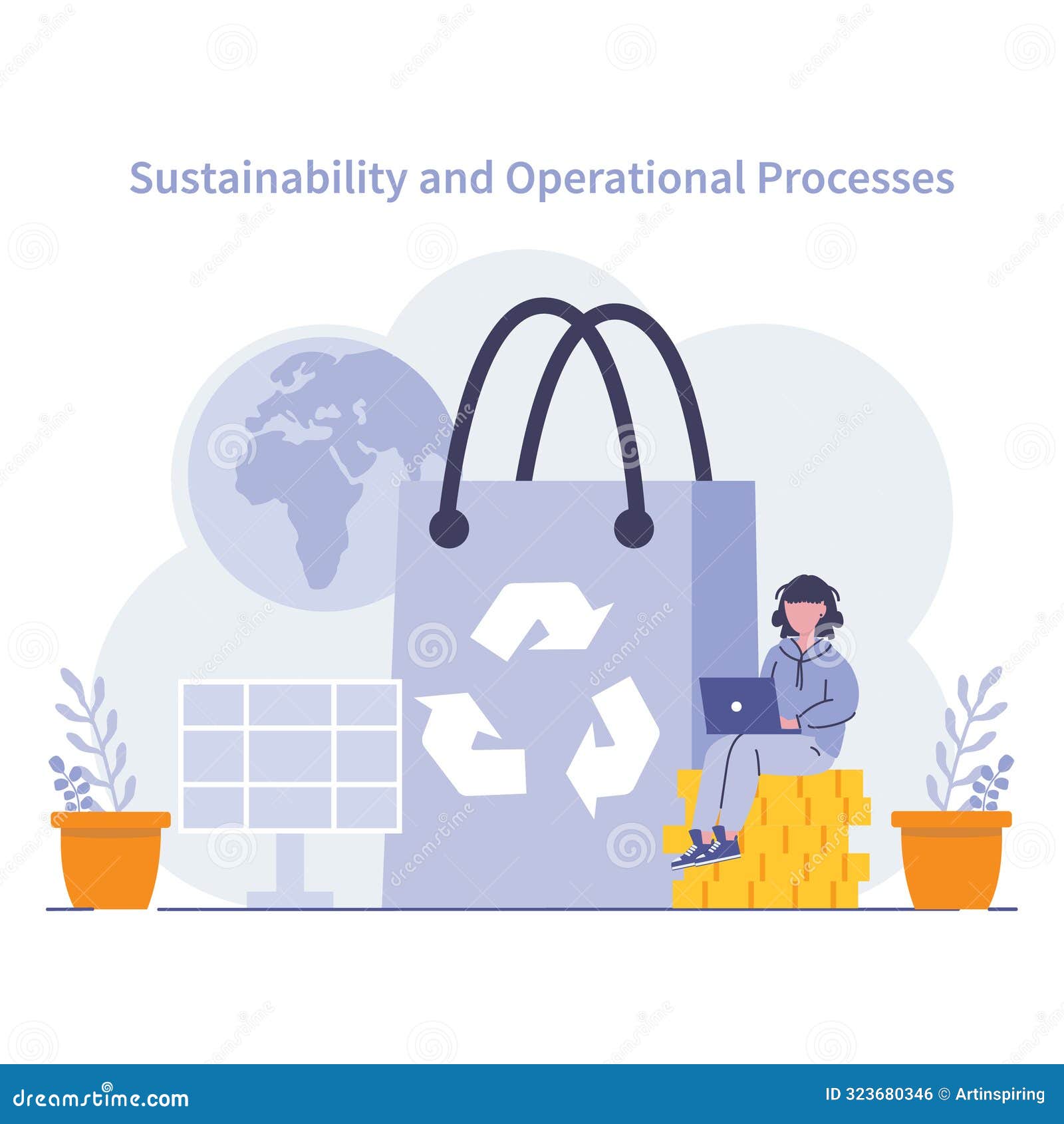 Sustainability and Operational Processes Concept Stock Vector ...