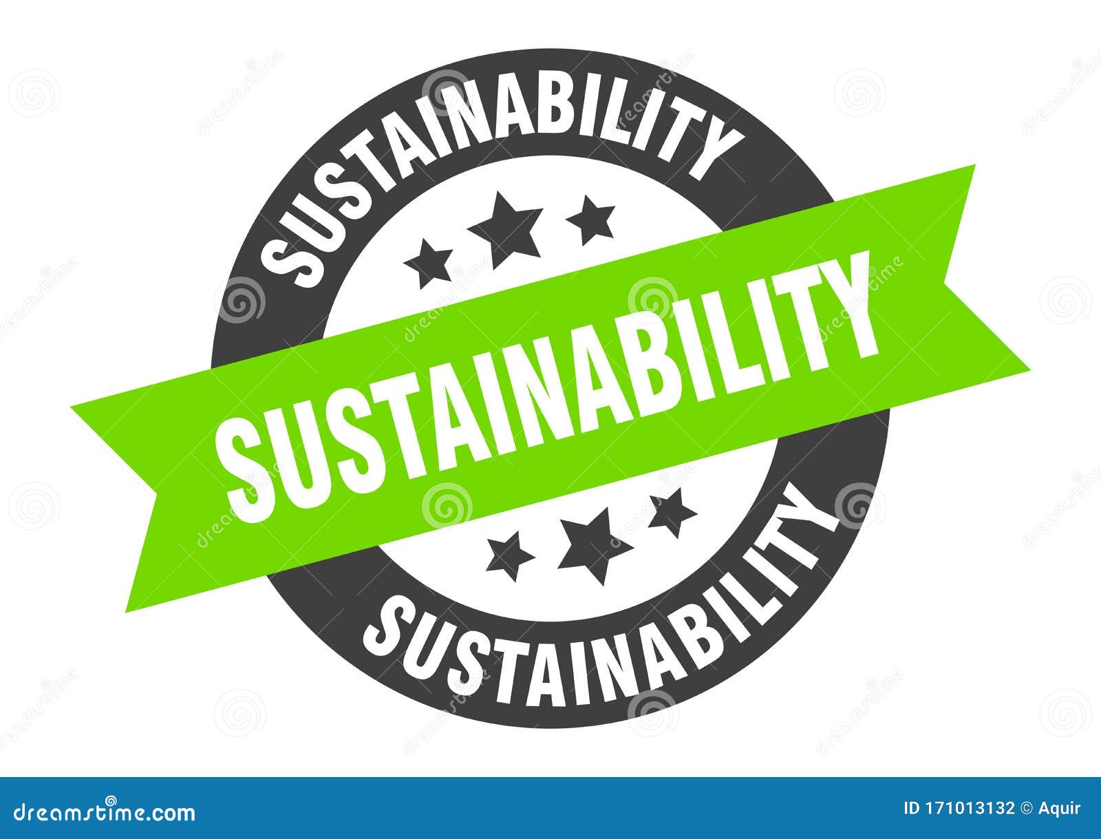 Sustainability Sign. Sustainability Round Ribbon Sticker Stock Vector ...