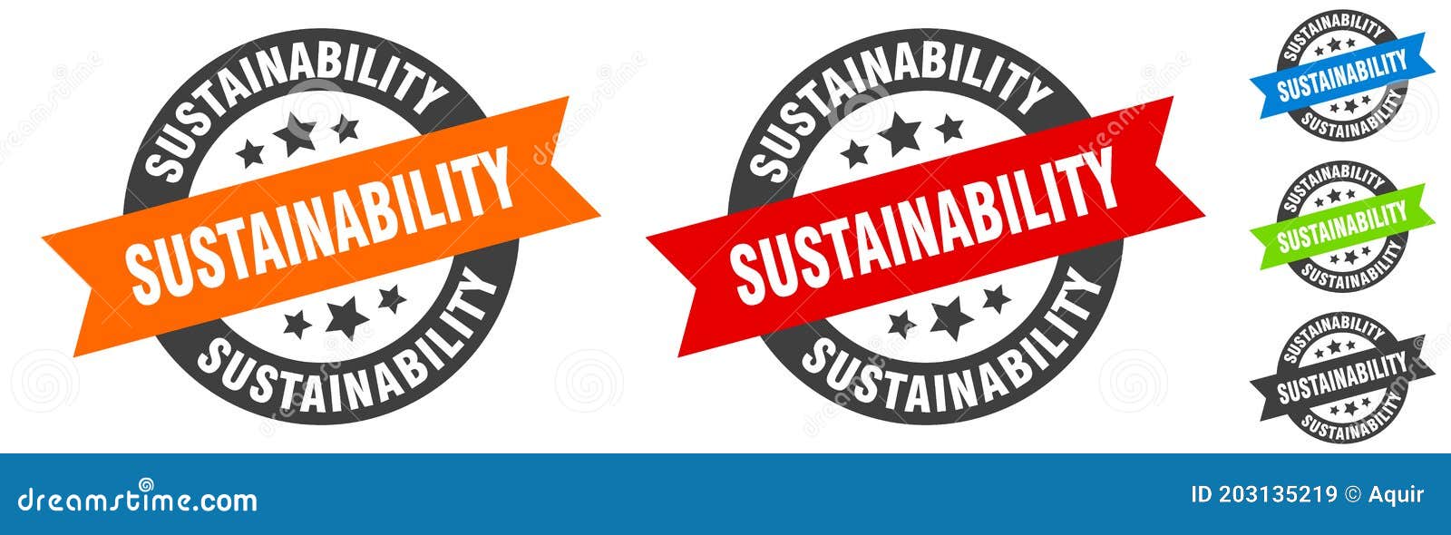 Sustainability Stamp. Sustainability Round Ribbon Sticker. Tag Stock ...