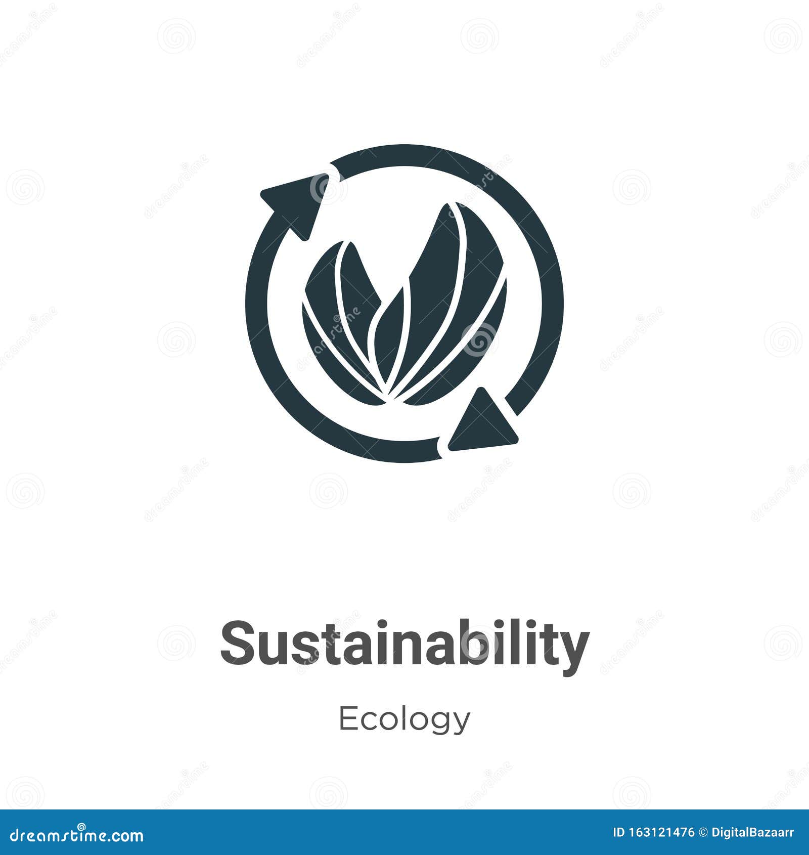 Sustainability Vector Icon on White Background. Flat Vector ...
