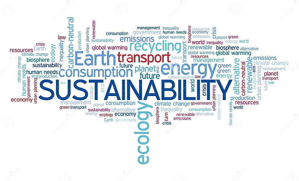 Sustainability word cloud stock illustration. Illustration of creative ...
