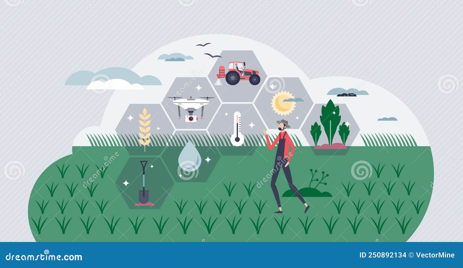 Sustainable Agriculture Chalk White Icon On Black Background Cartoon ...