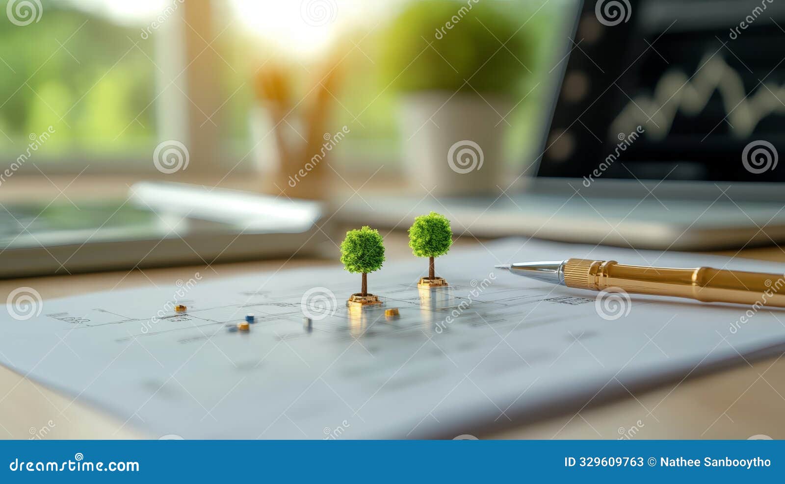 Sustainable Architecture Planning With Model Trees Royalty-Free Stock Photo | CartoonDealer.com ...