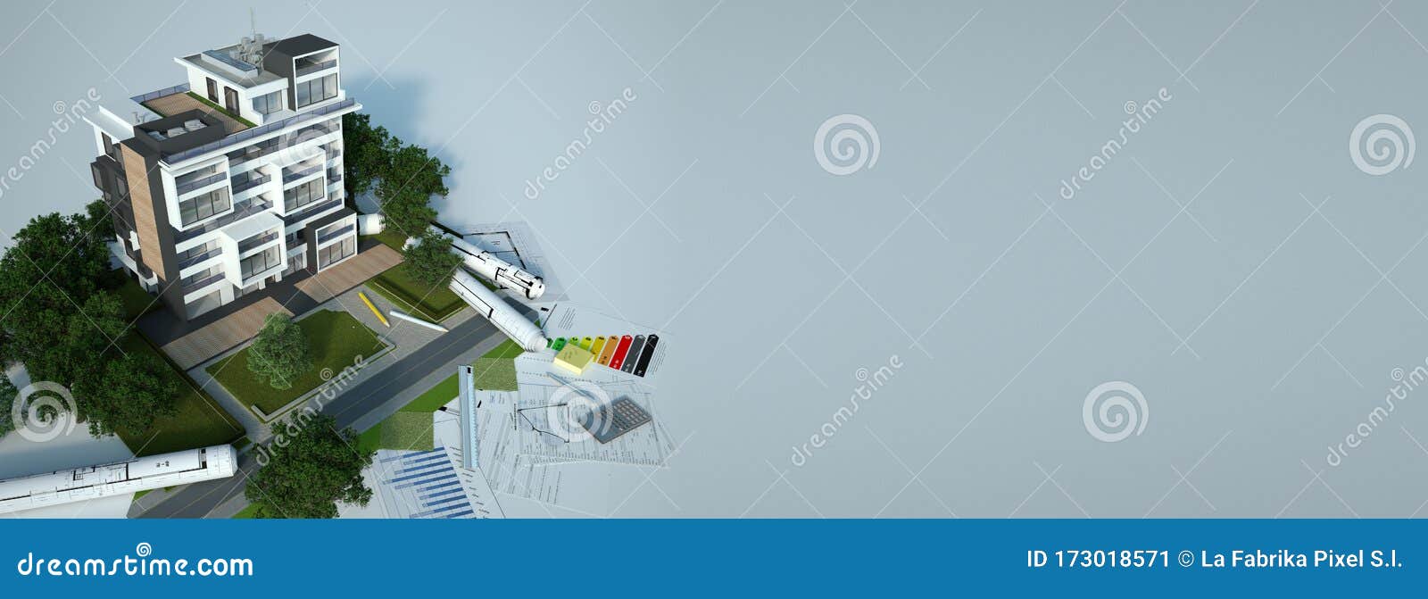 Sustainable Building Mock Up Stock Illustration - Illustration of ...