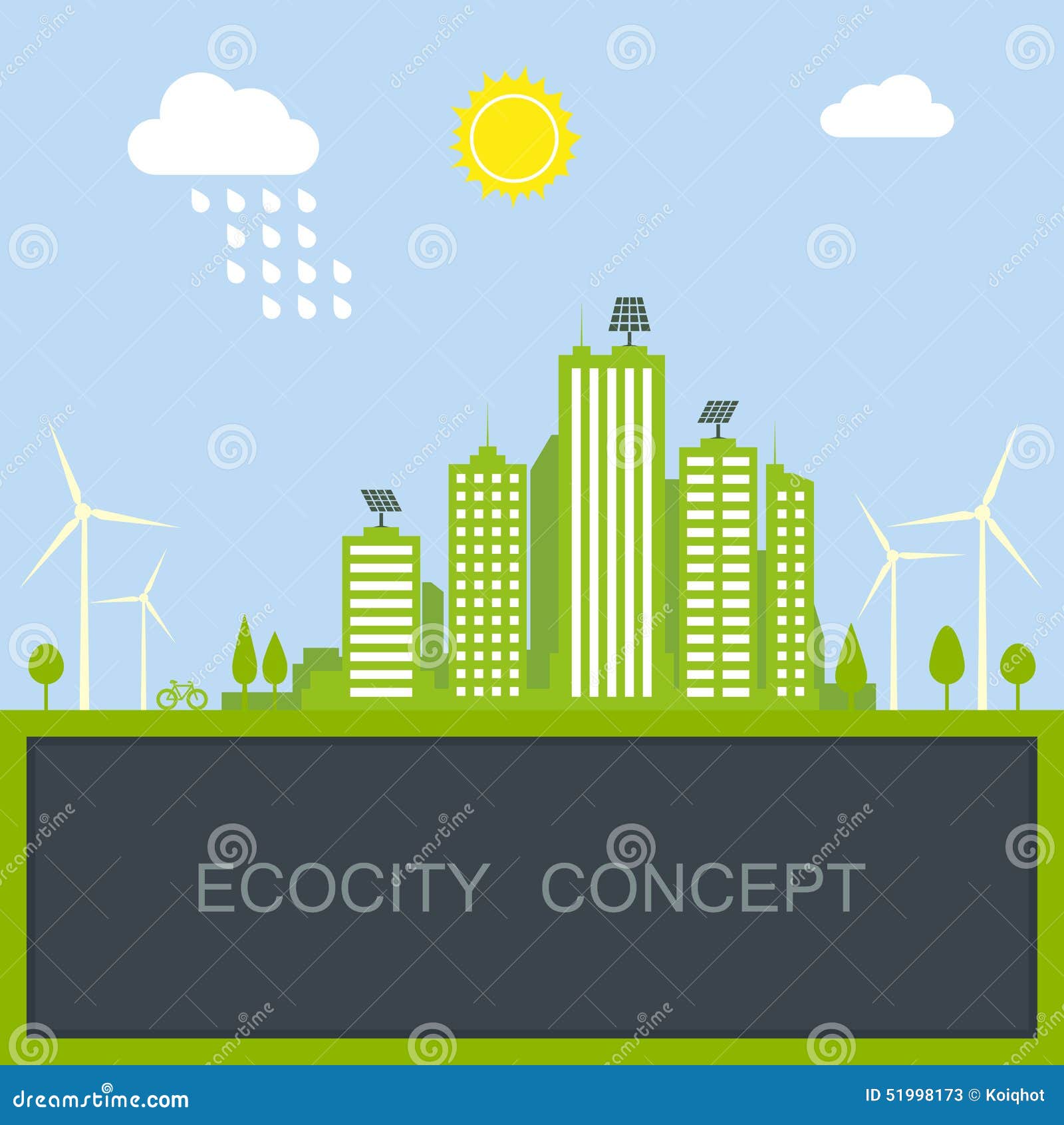 Sustainable city concept stock vector. Illustration of cityscape - 51998173