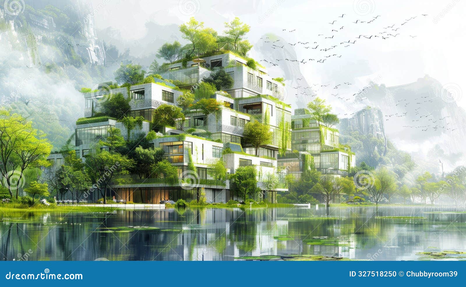 Sustainable Development, Artistic Vision of a Green City with Eco ...