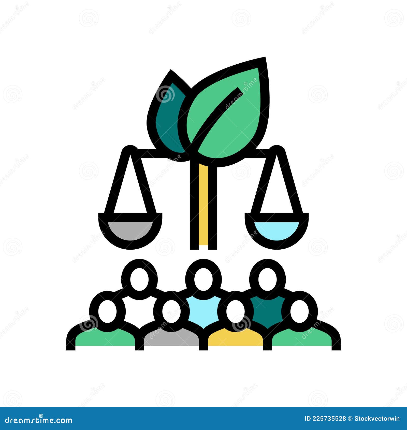 Sustainable Development Color Icon Vector Illustration Stock Vector ...