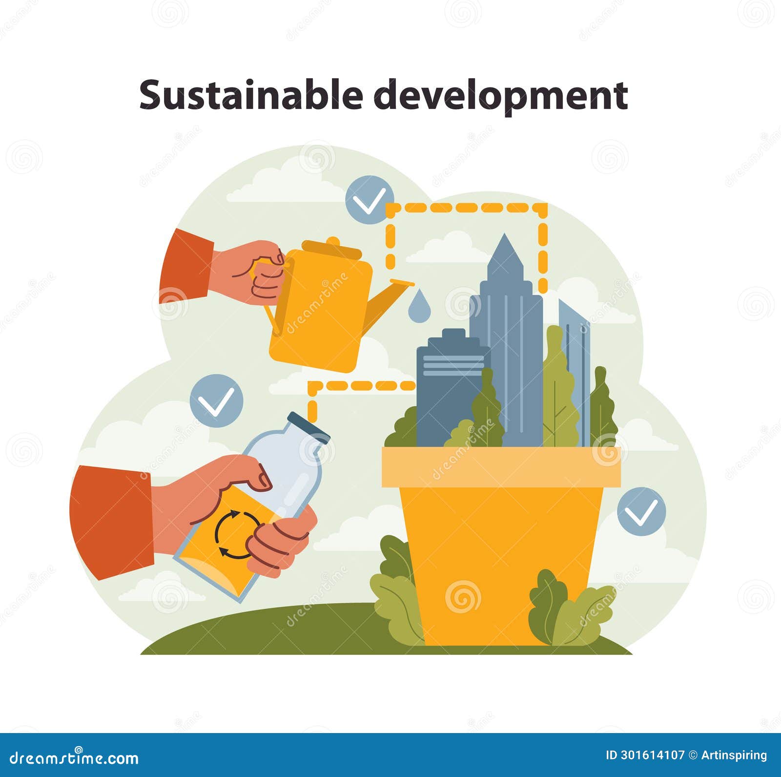 Sustainable Development Concept. Flat Vector Illustration Stock ...