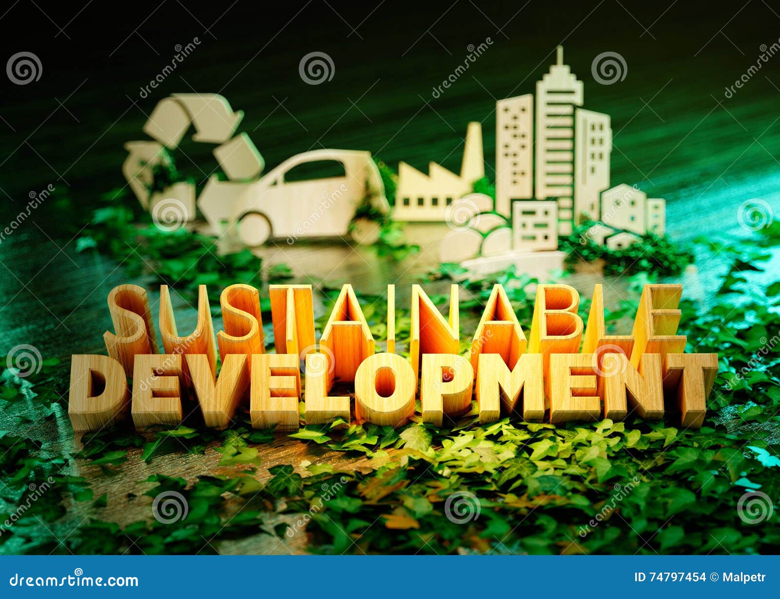 Sustaining Eco Growth And Sustainable Development Concept. 3d Il ...