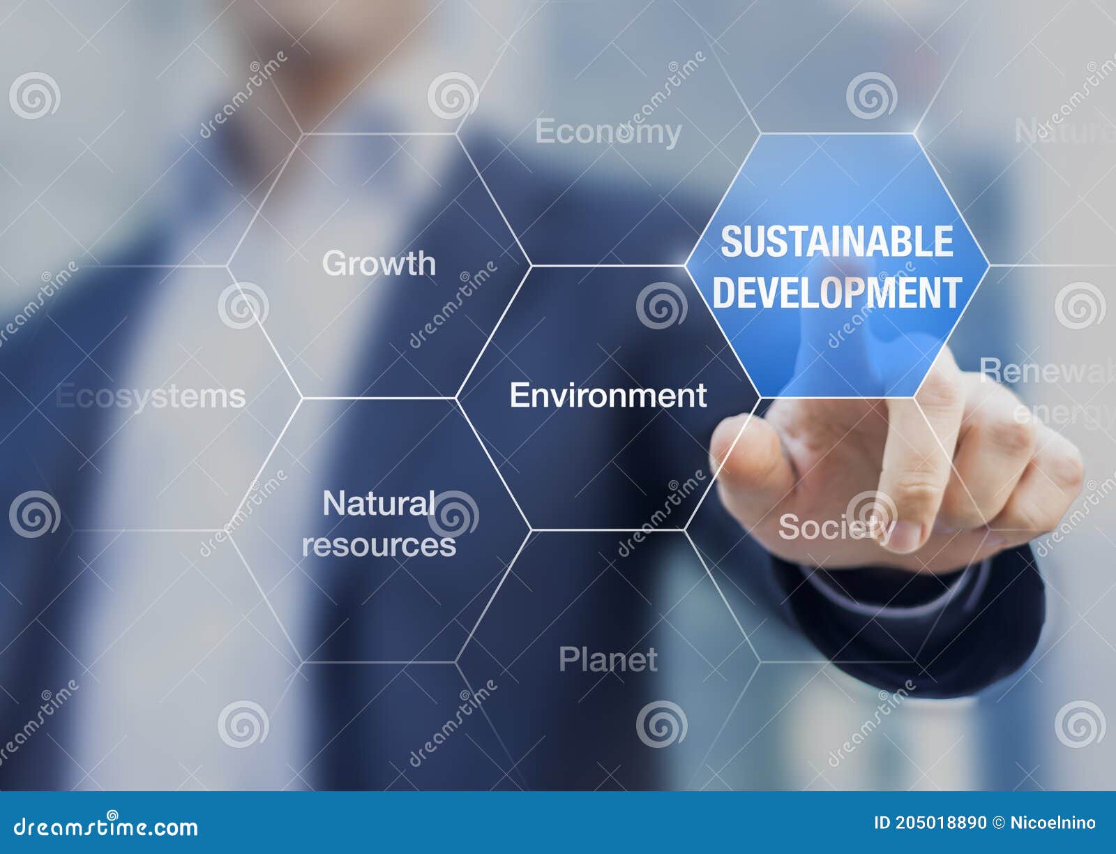 Sustainable Development Concept Presented by a Teacher on Virtual ...