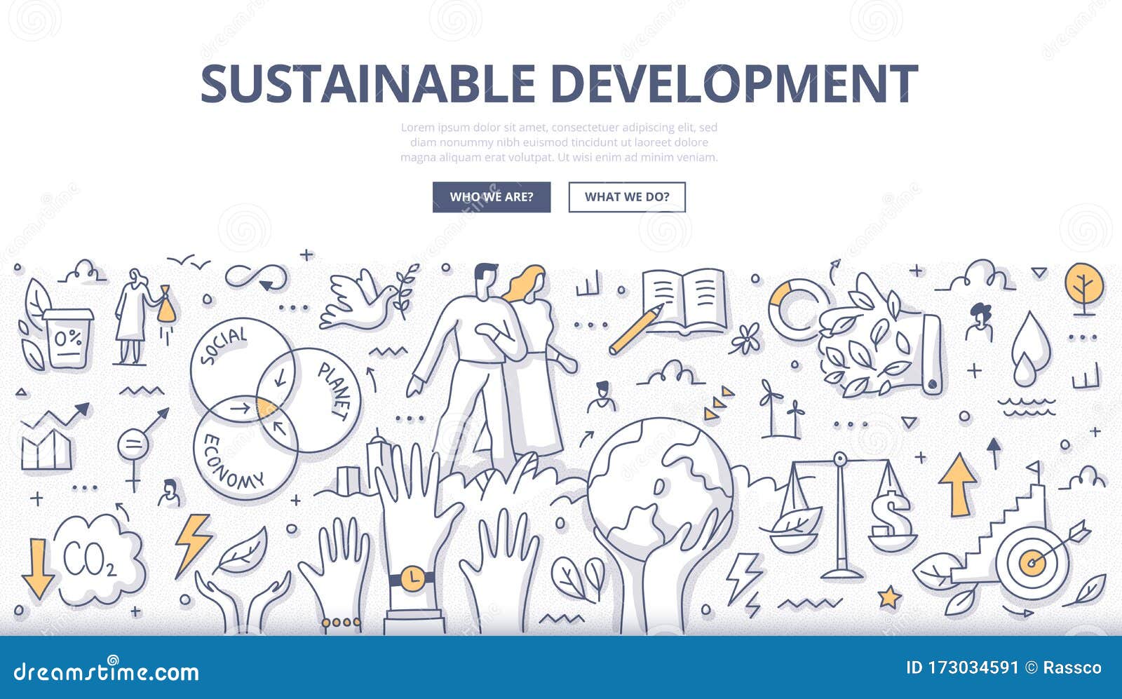Sustainable Development Doodle Concept Stock Image - Image of social ...