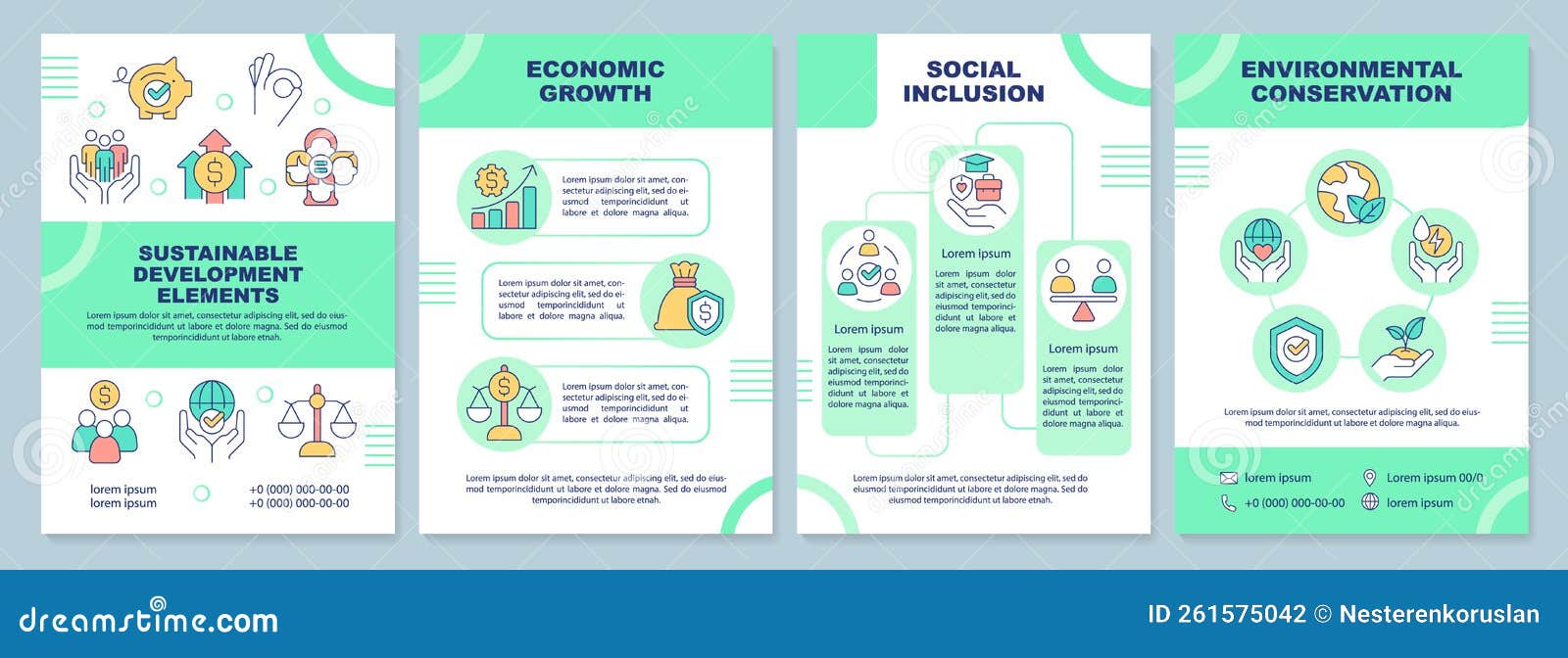 Sustainable Development Elements Brochure Template Stock Vector ...