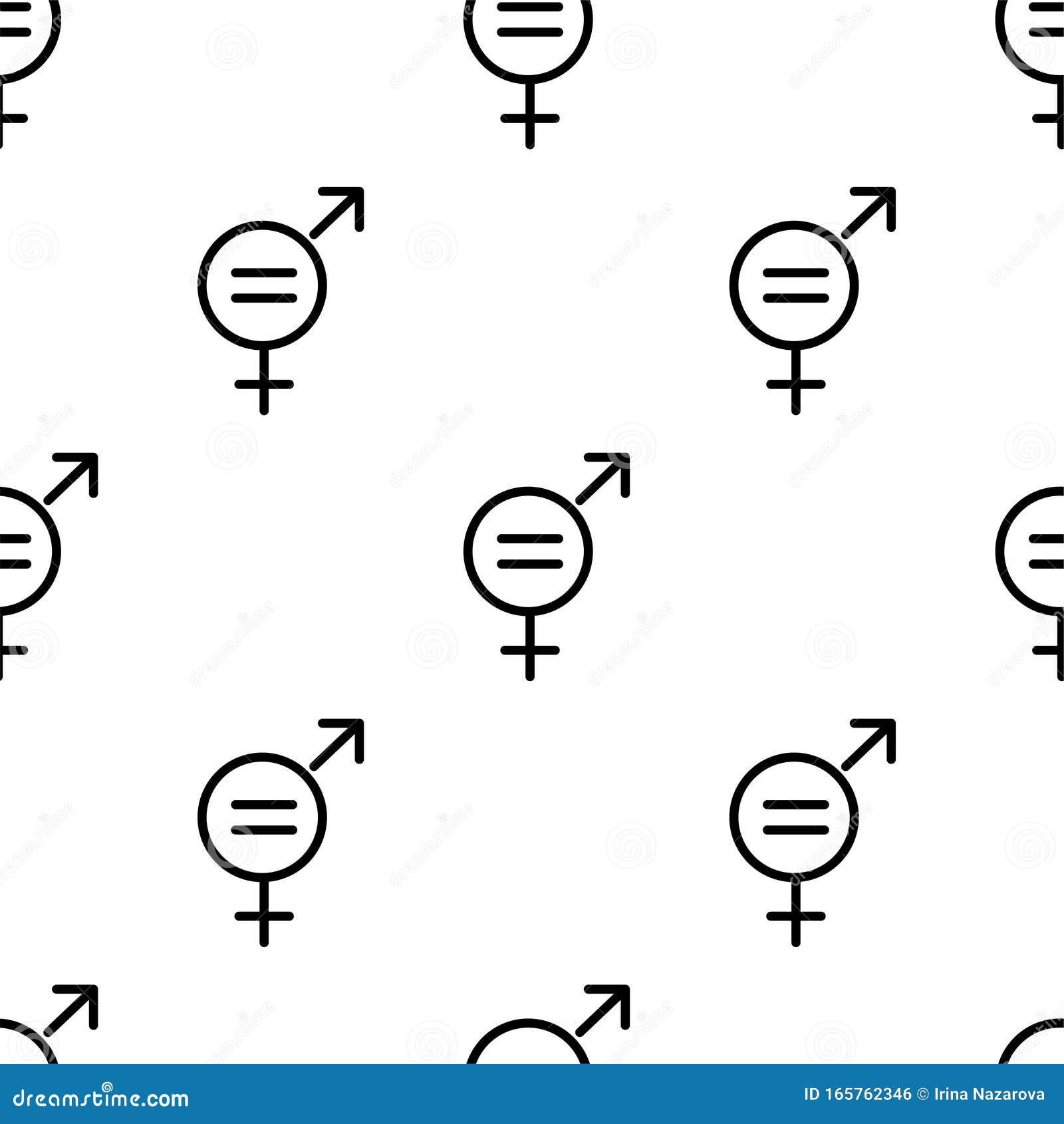Gender Equality. Linear Style Pattern. Isolated Stock Vector ...