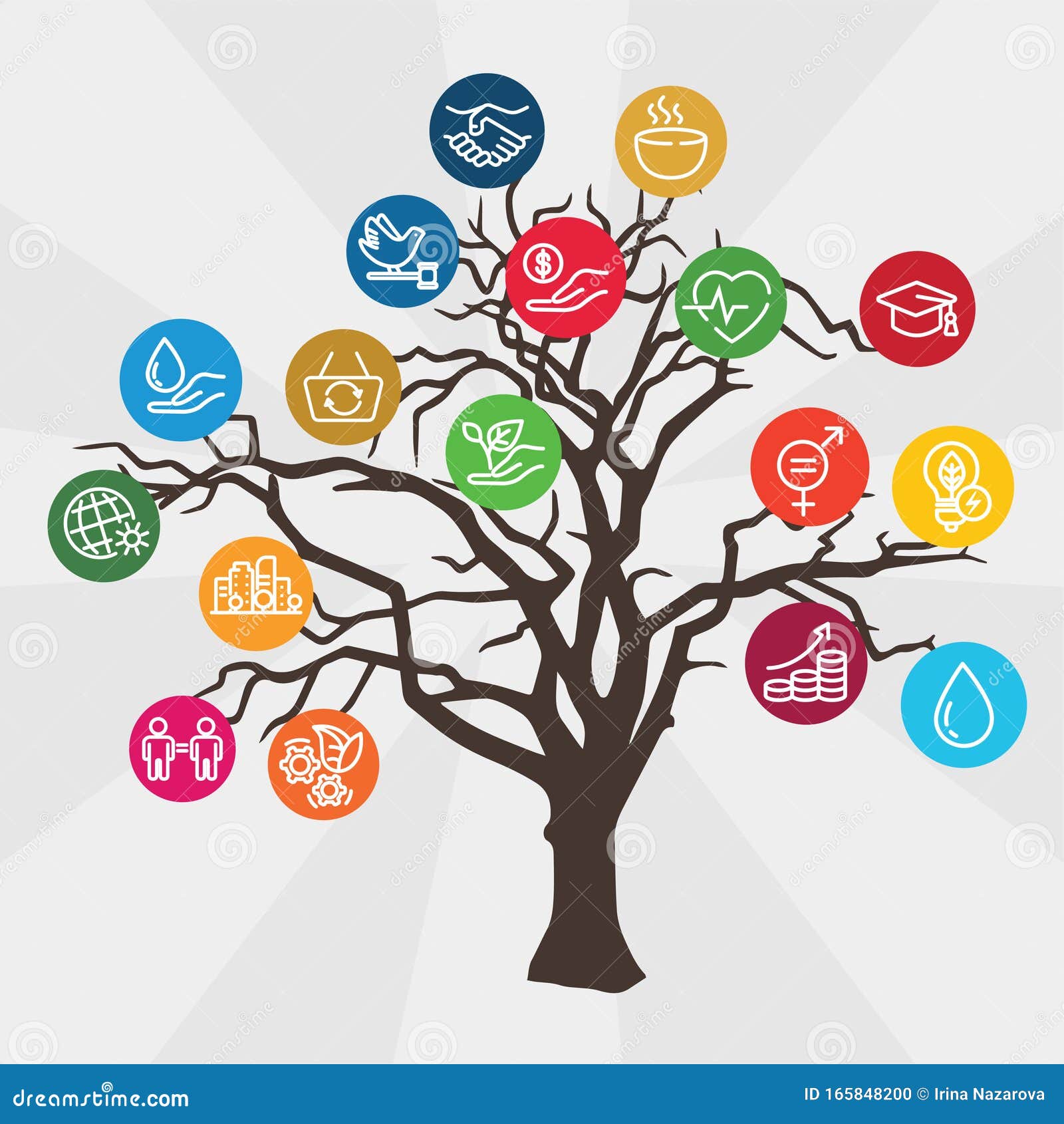 Sustainable Development Goals. Linear Style Icons Stock Vector ...