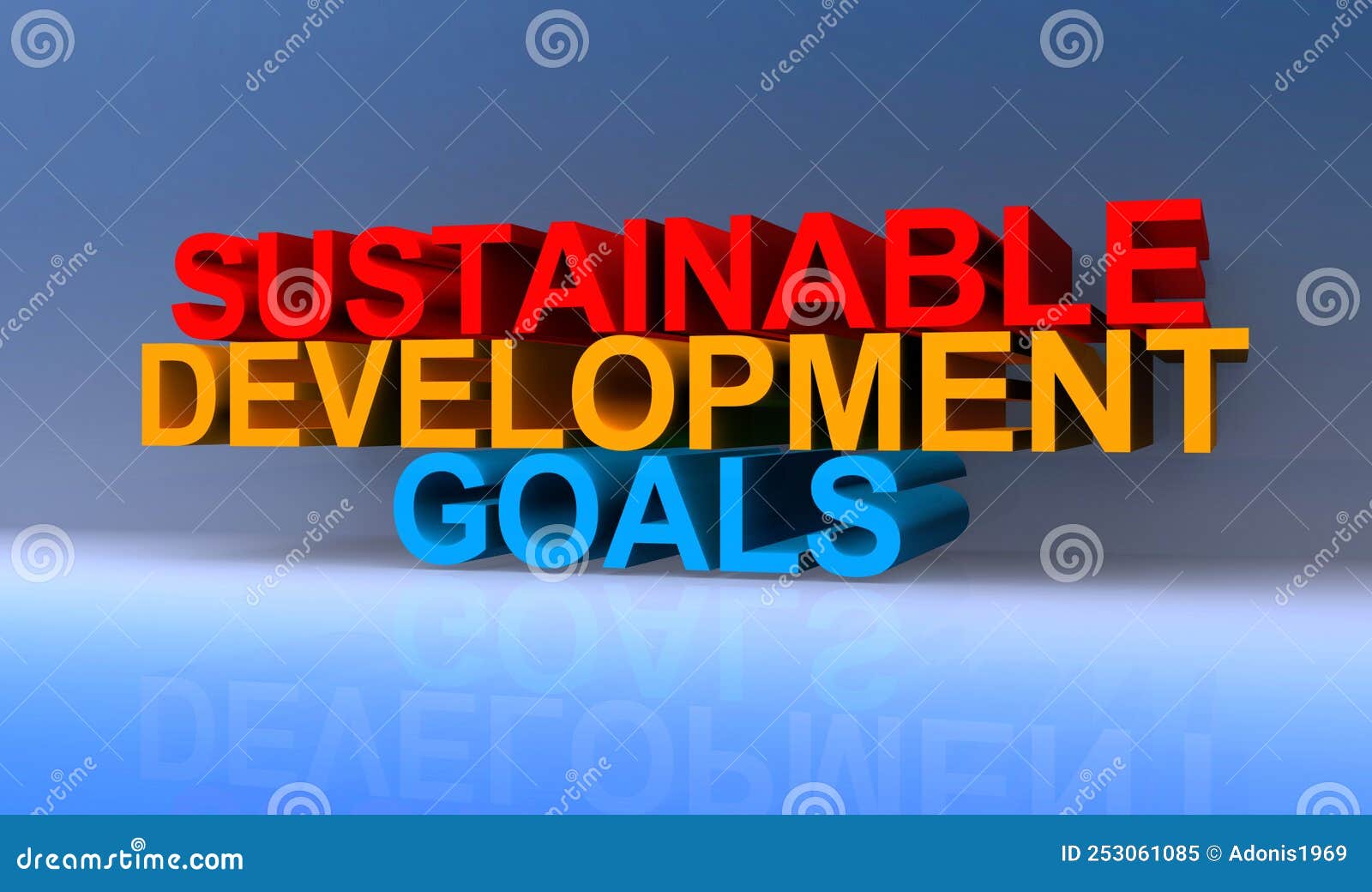 Sustainable Development Goals on Blue Stock Illustration - Illustration ...