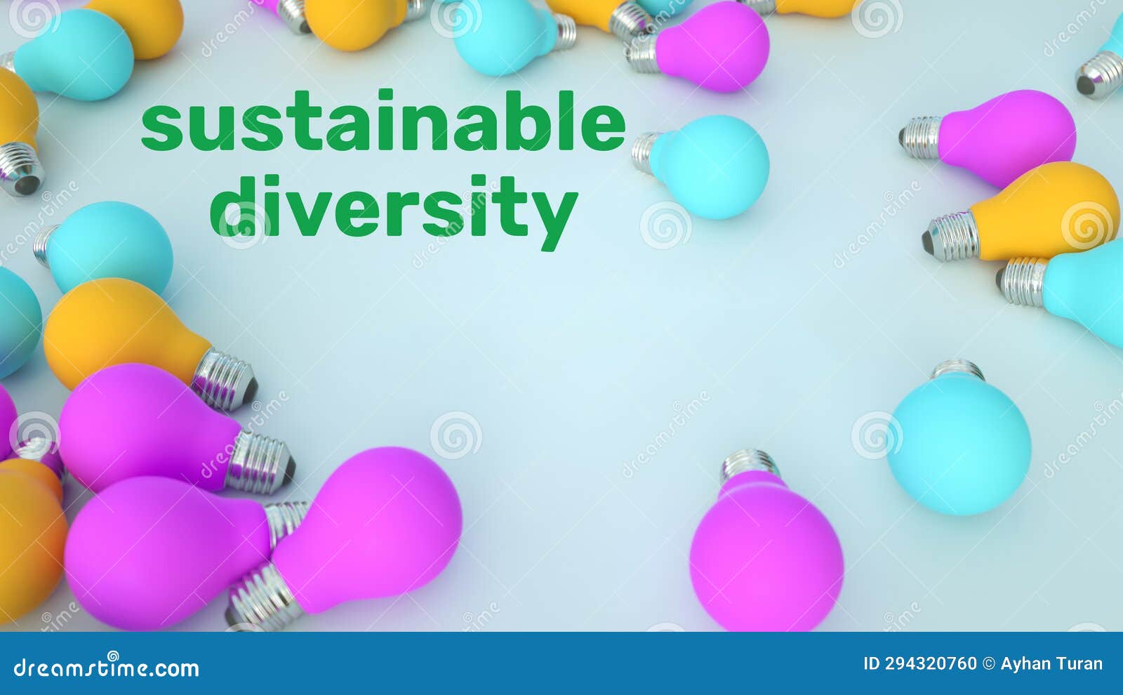 Sustainable Diversity Concept . 3d Render Scene , Light Bulb Background ...